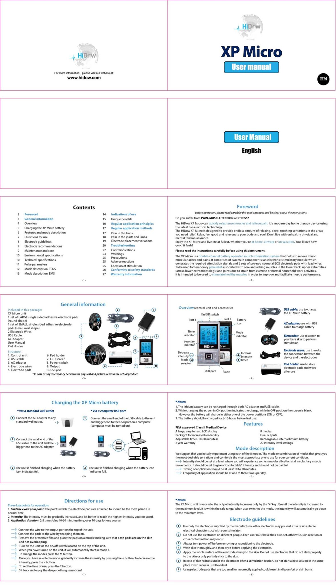 XP MICRO User Manual | HiDow International