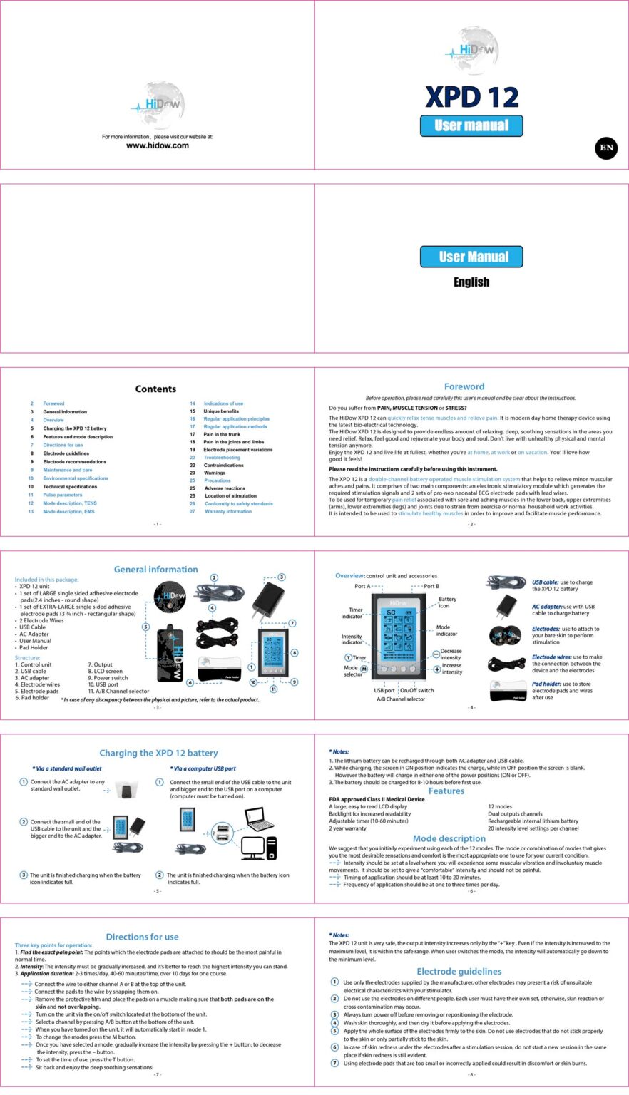 XPD 12 User Manual | HiDow International